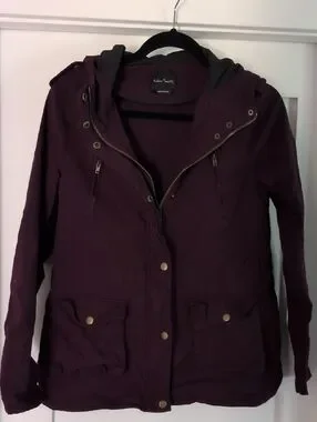 Ellen Tracy | Jackets & Coats | Ellen Tracy Deep Plum Hooded Utility ...